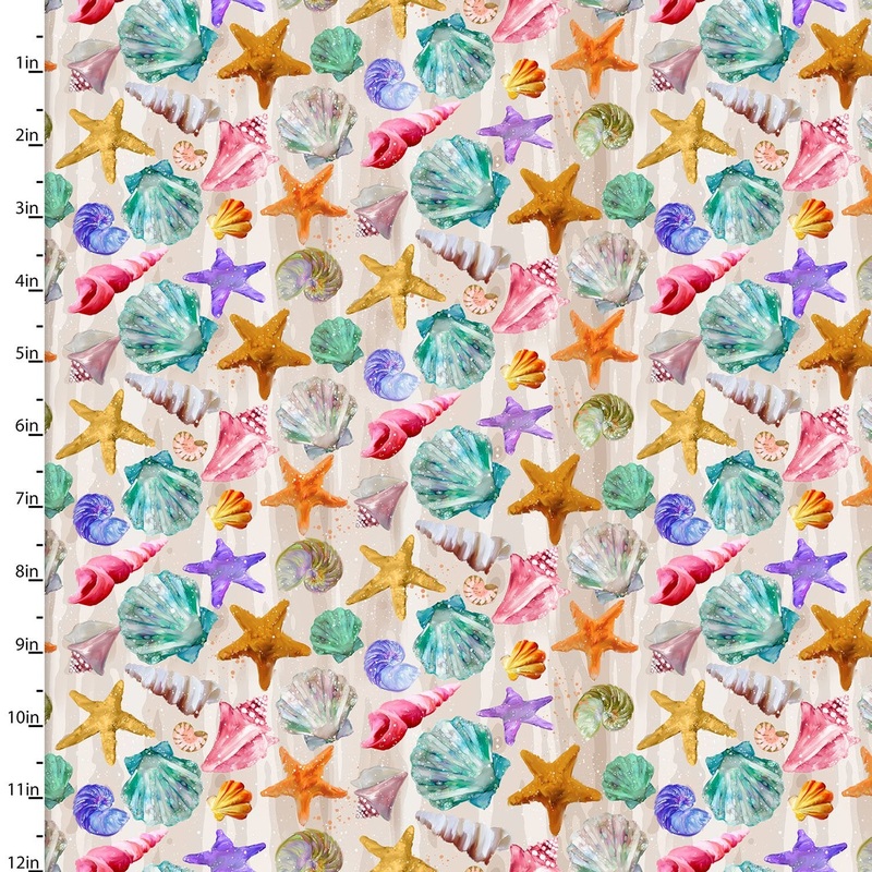 Shining Sea Tonal Seashells the Seashore Sand Connie Haley 3 Wishes ...