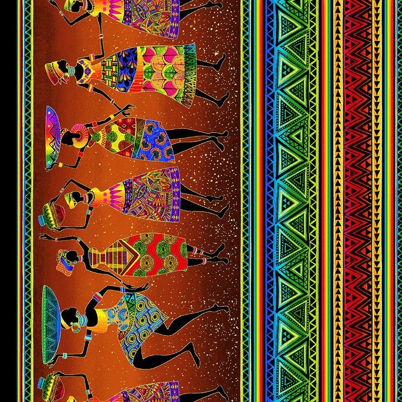 African Sunset Stripes Multi Metallic Chong-A Hwang Timeless Treasures ...