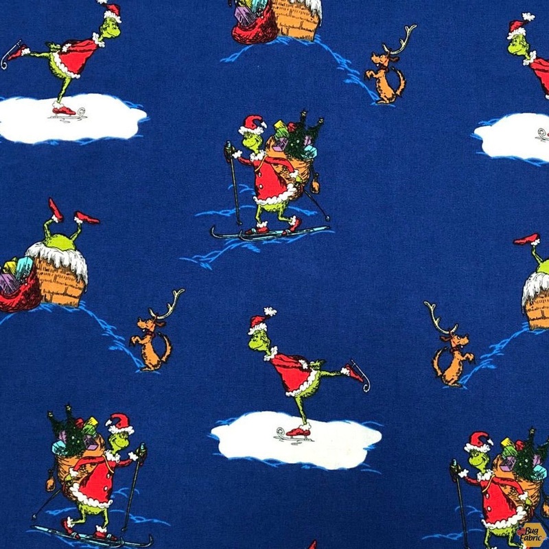 Dr. Seuss How the Grinch Stole Christmas Grinch Snow Royal Blue Robert ...