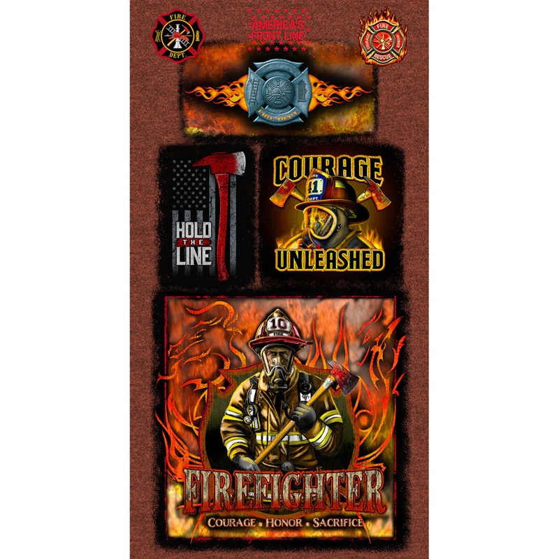 Emergency Workers Firefighter Panel 24 Sykel Cotton Fabric SYK-1337FF 1 ...