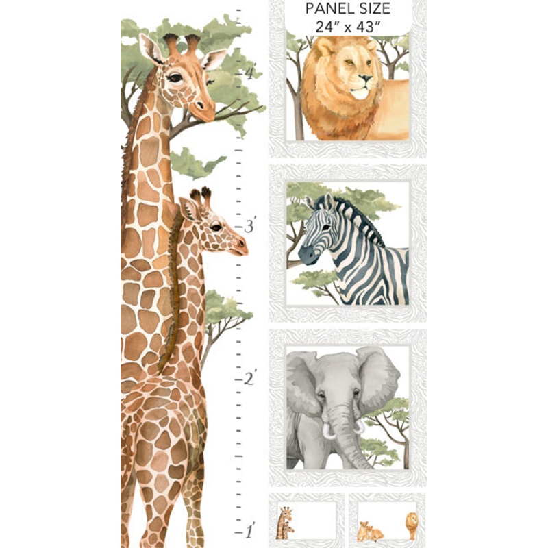 Wild One Growth Chart Panel 24" White Multi Deborah Edwards Northcott ...