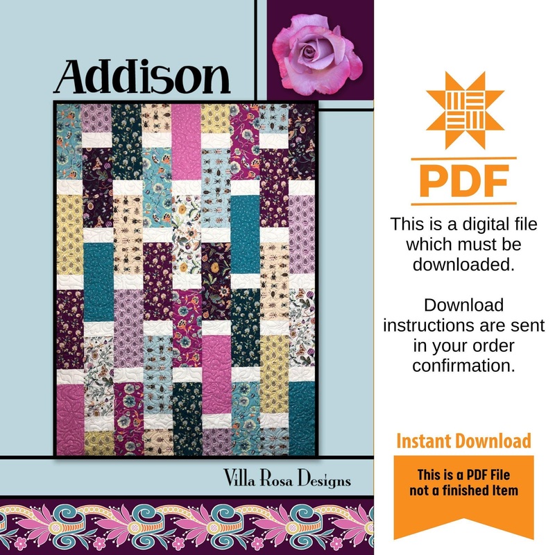 Addison Quilt Pattern - INSTANT DIGITAL DOWNLOAD - From Villa Rosa ...