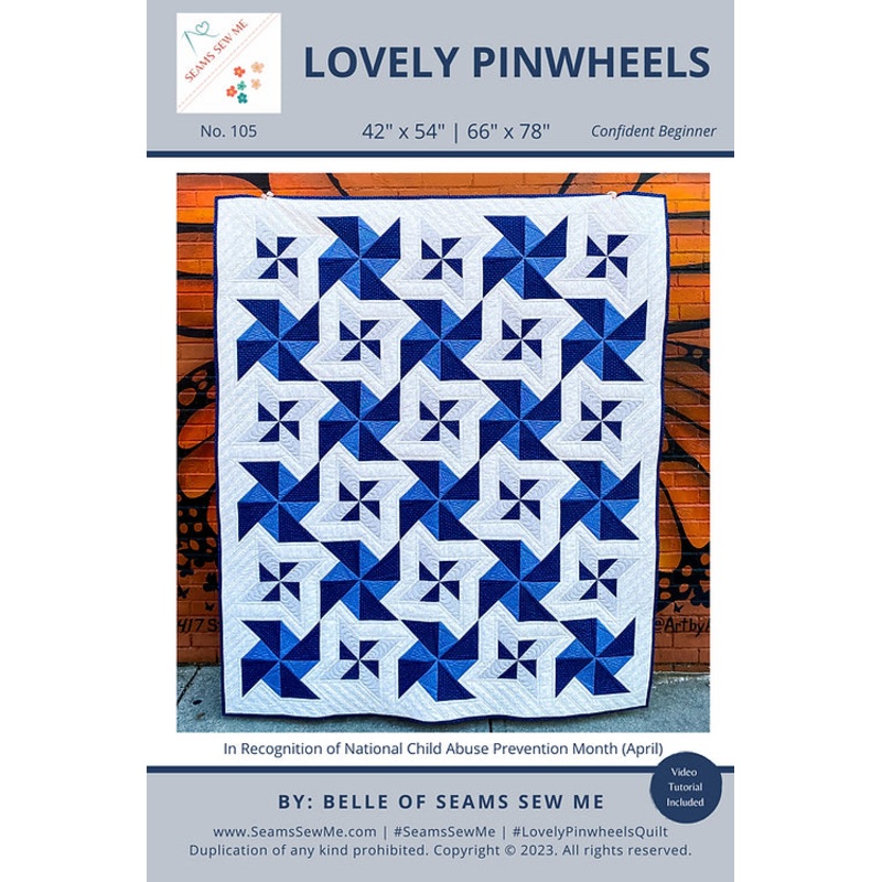 Lovely Pinwheels Quilt Pattern - Colorful Quilting Fabric, Precut ...