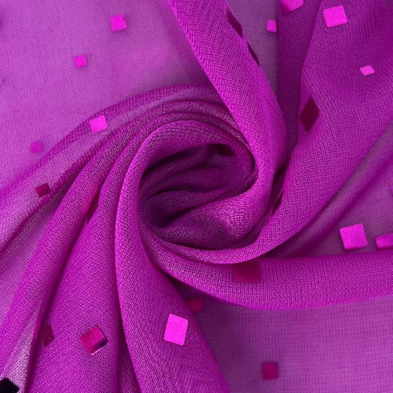 Purple | Sequin Sheer Mesh - Colorful Quilting Fabric, Precut Fabric ...