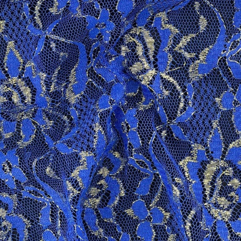 Royal | Glitter Metallic Lace - Colorful Quilting Fabric, Precut Fabric ...
