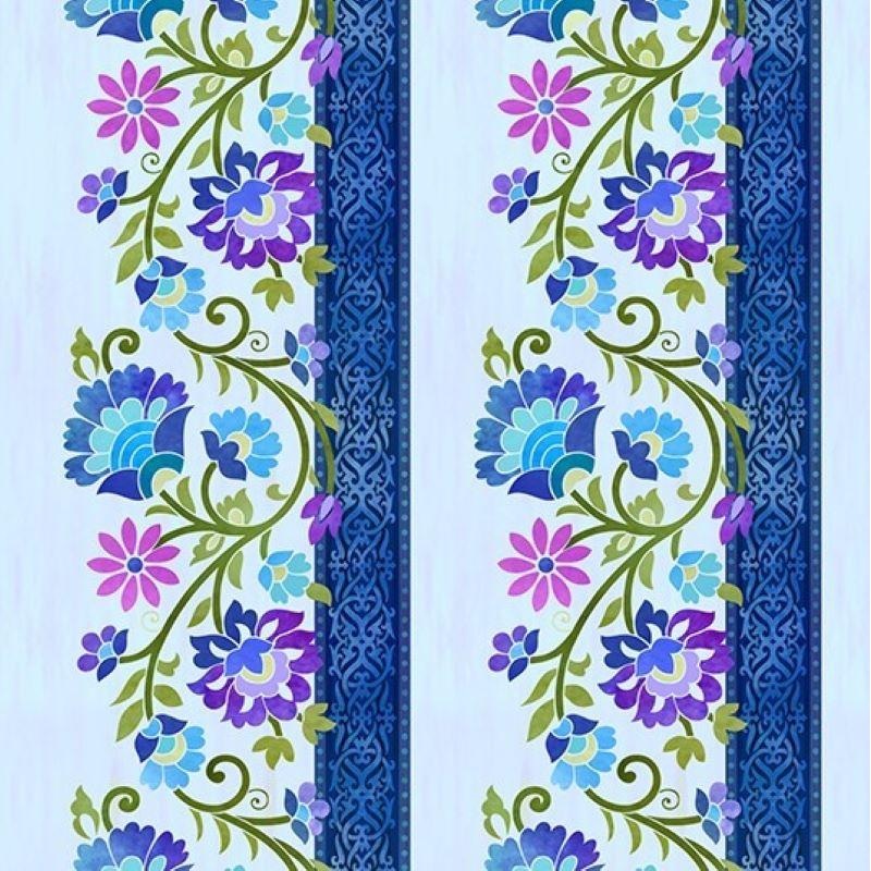 In The Beginning Fabrics Counterpoint II Floral Border X - Colorful ...